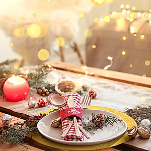 Datyiiha 50 Pieces Gold Glitter Paper Place Mats Sparkle Round Disposable Table Mats Golden Sequin Doilies Decorative Placemats for Wedding Banquet Party Home Dining Tableware