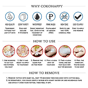 COKOHAPPY 5 Sheets Temporary Tattoo 3D Scorpion for Women Men Lower Back Shoulder Neck Arm