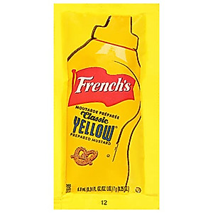 French's Classic Yellow Mustard Packets, 500 count - One 500 Count Individual Yellow Mustard Packets, Perfect Single-Serve Size for Delivery and Takeout Orders