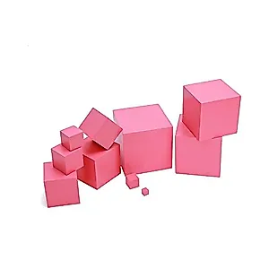 Adena Montessori Wonderfully Sensorial Teaching Toys for Children 2 3 Years Old - Montessori Small Pink Tower 0.7-7cm