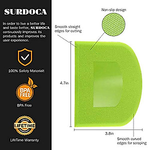 Dough Scraper Bench Scraper for Baking - SURDOCA 3 PCs BPA Free PE Plastic Flexible Bowl Scraper, Sharp Edge & Angles Dough Cutter. Anti-Slip Kitchen Baking Spatula Scraper, Best Baking Lovers' Gift