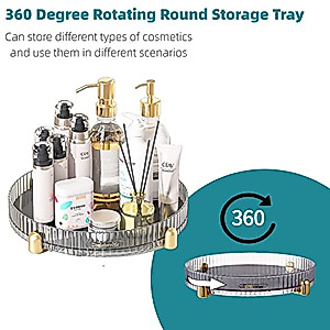 360 Rotating Makeup Organizer, 2-Layer High-Capacity Makeup Perfume Organizer - Vanity Organizer, Skincare Organizers, Cosmetic Display Cases Fits Perfume,Lotions Skin Care,Makeup Brushes,Lipsticks