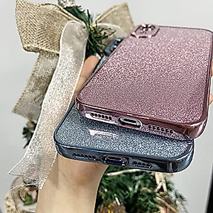 Fycyko Compatible with iPhone 13 Mini Case Glitter Luxury Cute Clear Flexible Plating Cover Camera Protection Shockproof Phone Case for Women Girl Men Design for iPhone 13 Mini Cover 5.4'' Blue…