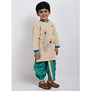 AHHAAAA Kids Ethnic Festive and Party Wear Cotton Kurta and Dhoti Pant Set for Baby boys