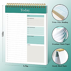 To Do List Notepad - Daily Planner Pad Undated 52 Sheets Tear Off , 6.5" x 9.8" Planning Pad Checklist Productivity Note Pad for Work and Personal Organized