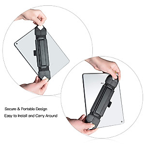 Joylink iPad Hand Holder Strap with Pen Loop and 360°Swivel Leather Handle Grip Elastic Belt for 10.1" Tablets (iPad Air Pro Samsung Nexus), Black Upgrade Version