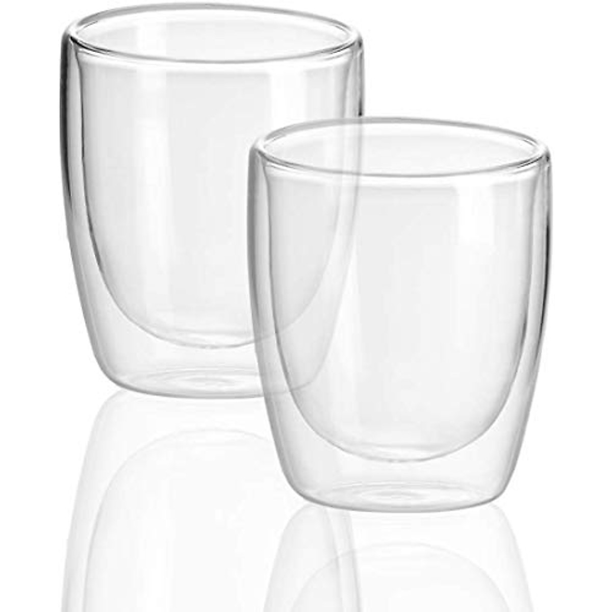 Circleware Thermax Double Wall Insulated Drinking Glasses, Set of 2, Glassware Beverage Set, Home Kitchen Entertainment Ice Tea Cups for Water, Juice, Milk, Beer, Farmhouse Decor, 11.5 oz, Clear