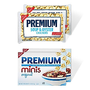 Premium Saltine Crackers Variety Pack, 2 Bags Oyster Crackers , 2 Boxes Minis Saltine Crackers, 4 Packs