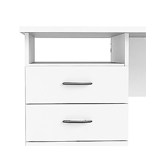 Tvilum Whitman Desk with 3 Drawers, White