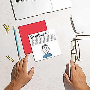 Huxters Brother Birthday Card - Square Happy Birthday Card for Brother - Best Friend‚ Premium Grade Paper Funny Card - Unique Artwork with Inspirational Quote - Includes Cute Envelope (Brother)