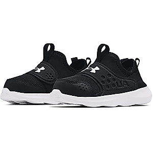 Under Armour Boys' Infant Runplay, Black/White, 8K Medium US