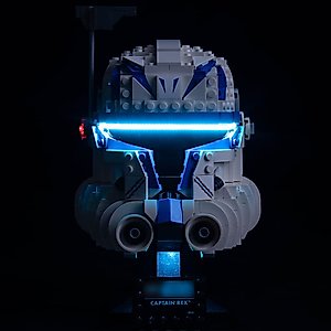 BrickBling LED Light Compatible with Lego Captain Rex Helmet Set 75349 (Lights Only), New 2023 Lighting Compatible with Lego Helmet- Light up Your Model