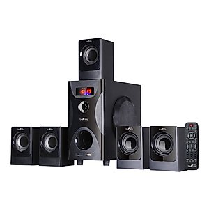 beFree Sound 5.1 Channel Surround Sound Bluetooth Speaker System in Black