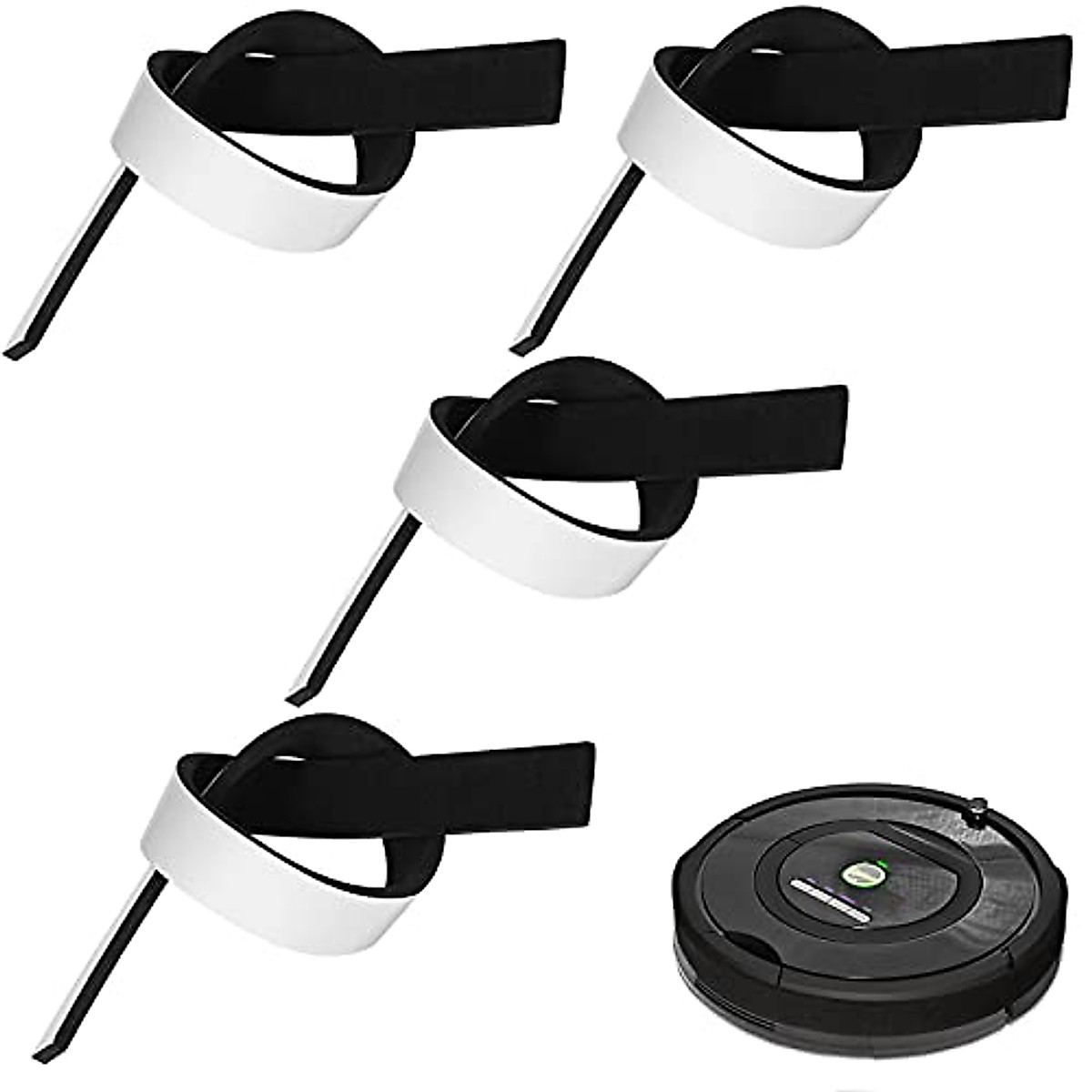 Robot Vacuum Bumper 4 Pieces Soft Bumper Sweeping Robot Bumper Protector Black Sweeping Robot Cover for Robot Furniture Vacuum Cleaner Home Office Restaurant Applications