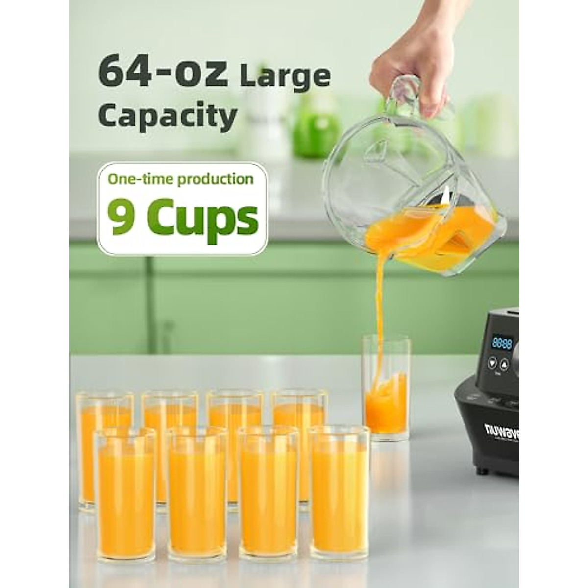 Nuwave Infinity Commercial Blender, Heavy-Duty Smoothie Blender w/ 2.5HP Copper Motor & Laser-Cut Blades, Last 100 Years, Quick Ice Crushing, 64oz Tritan Jar, NSF Certified, 10 Speeds, Self-Cleaning