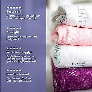 Personalized Baby Blanket with Name –Extra Soft, Premium Quality Baby Blanket for Girls & Boys with Customized Full Name Dyed Into Fabric–Fade Proof, Machine-Washable (Bubblegum Bubble)