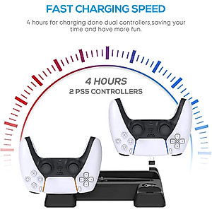 Tobo Cooling Stand for PS5 Dual Controller Charging Stand Charging Dock Vertical Stand for PS5 Playstation5 Digital Edition/Ultra HD Disc Edition with 11pcs Game Rack Organizer TD-385GA