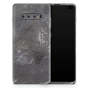 DesignSkinz Black & Silver Marble Swirl V5 Protective Vinyl Decal Wrap Skin Cover Compatible with The Samsung Galaxy S20 (Screen Trim & Back Glass Skin)
