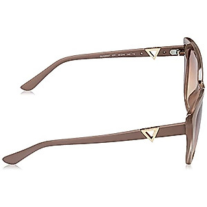 GUESS Women's Retro Inspired Cat Eye Sunglasses, Shiny Beige, 55mm