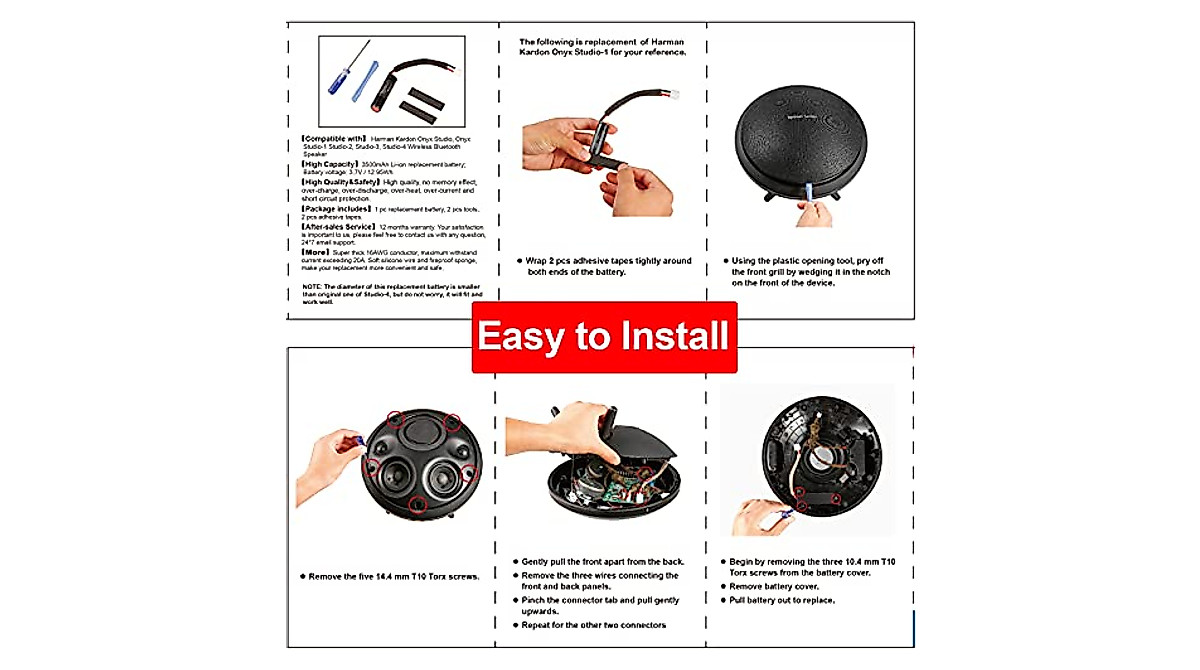 Rapthor 3500mAh Battery for Harman Kardon Onyx Studio 1-4