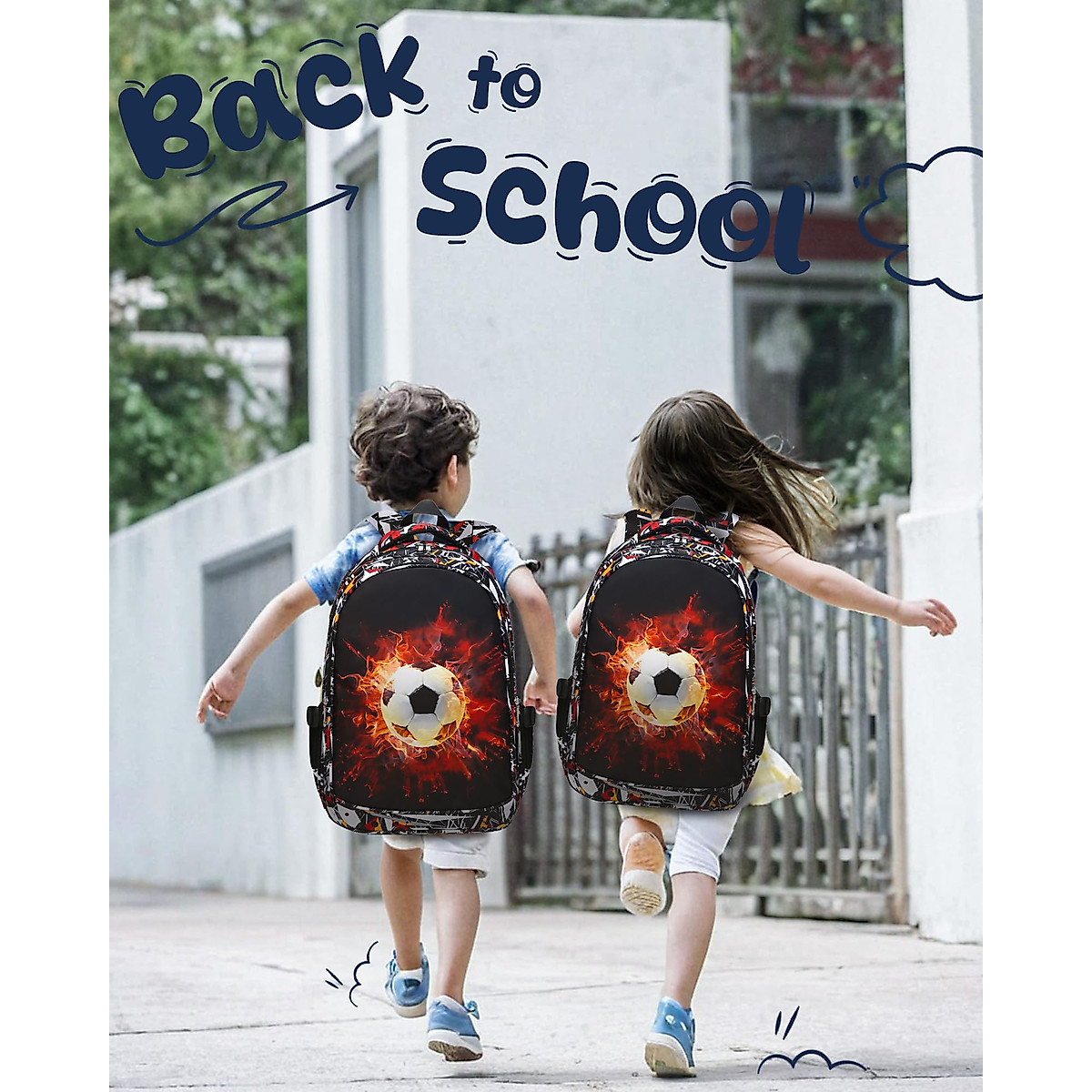 School Backpack for Boys Soccer Bookbag Schoolbag for Kids 6-8 7-8 8-10 8-12 Years Old Large Elementary School Book Bags for Boys Back to School Needs Bultos Morrales Mochilas para la Escuela de Niños