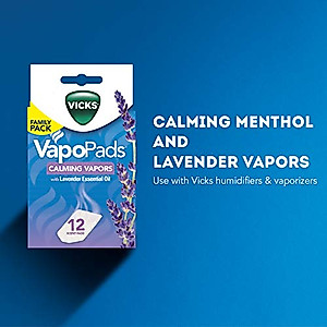 Vicks Calming Lavender VapoPad Family Pack, 12 Count