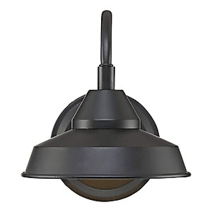 John Timberland Westley Rustic Farmhouse Outdoor Barn Light Fixture Black LED Gooseneck Arm Dark Sky 8 1/2" for Exterior Deck House Porch Yard Patio Outside Garage Front Door Garden Home Roof