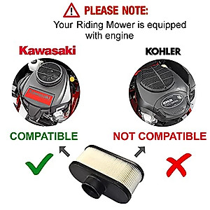HQRP Filter compatible with Cub Cadet LTX 1050 KW, LTX 1046 KW, RZT 50 KW, RZT 54 KW, RZT L46 KW, RZT L50 KW, RZT L54 KW, XT2 GX5, XT2 LX4, XT2 LX5 Series Lawn Tractors, KM-11013-0752 Replacement