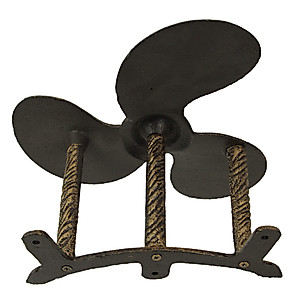 Bronze Finish Cast Iron Boat Propeller Wall-Mounted Decorative Garden Hose Hanger Holder - Nautical Outdoor Decor to Add Maritime Charm to Your Garden
