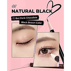 AMTS x True Beauty Edition Waterproof Liquid Natural Black Eyeliner | Kiss Your Eyes K-Beauty | Micro Thin Tip, All-Day Wear, Sweat-proof, Easy Glide, Fast Drying, Long Lasting