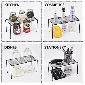 JBESUHI Mesh Kitchen Shelves,Cabinet Storage Shelf Rack, Cabinet Organization Mini Storage Shelf (Bronze, 6)