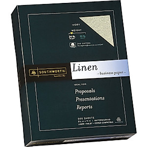 Southworth 564C 25% Cotton Linen Business Paper Ivory 24 lbs. 8-1/2 x 11 500/Box FSC