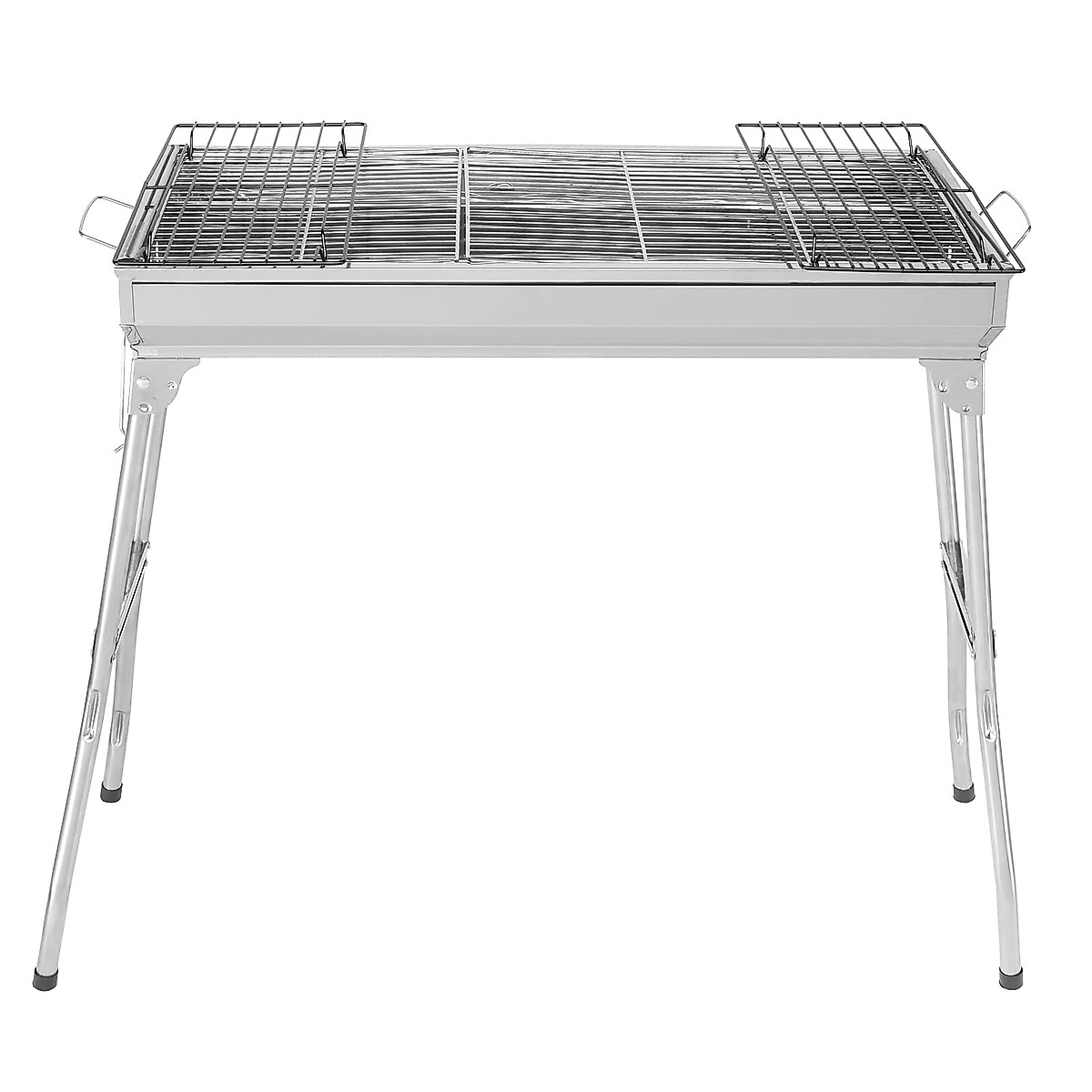 Charcoal Grill, Barbecue Grill Stainless Steel BBQ Smoker Barbecue Folding Portable Folded Camping Barbecue Grill for Outdoor Cooking Camping Hiking Picnics Backpacking Great for traveling 70x31x71cm