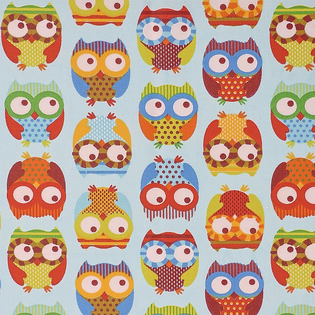 7Pcs Cartoon Owls Prined 18" x 22" Fat Quarters Fabric Bundles for Patchwork Quilting,Pre-Cut Quilt Squares for DIY Sewing Patterns Crafts