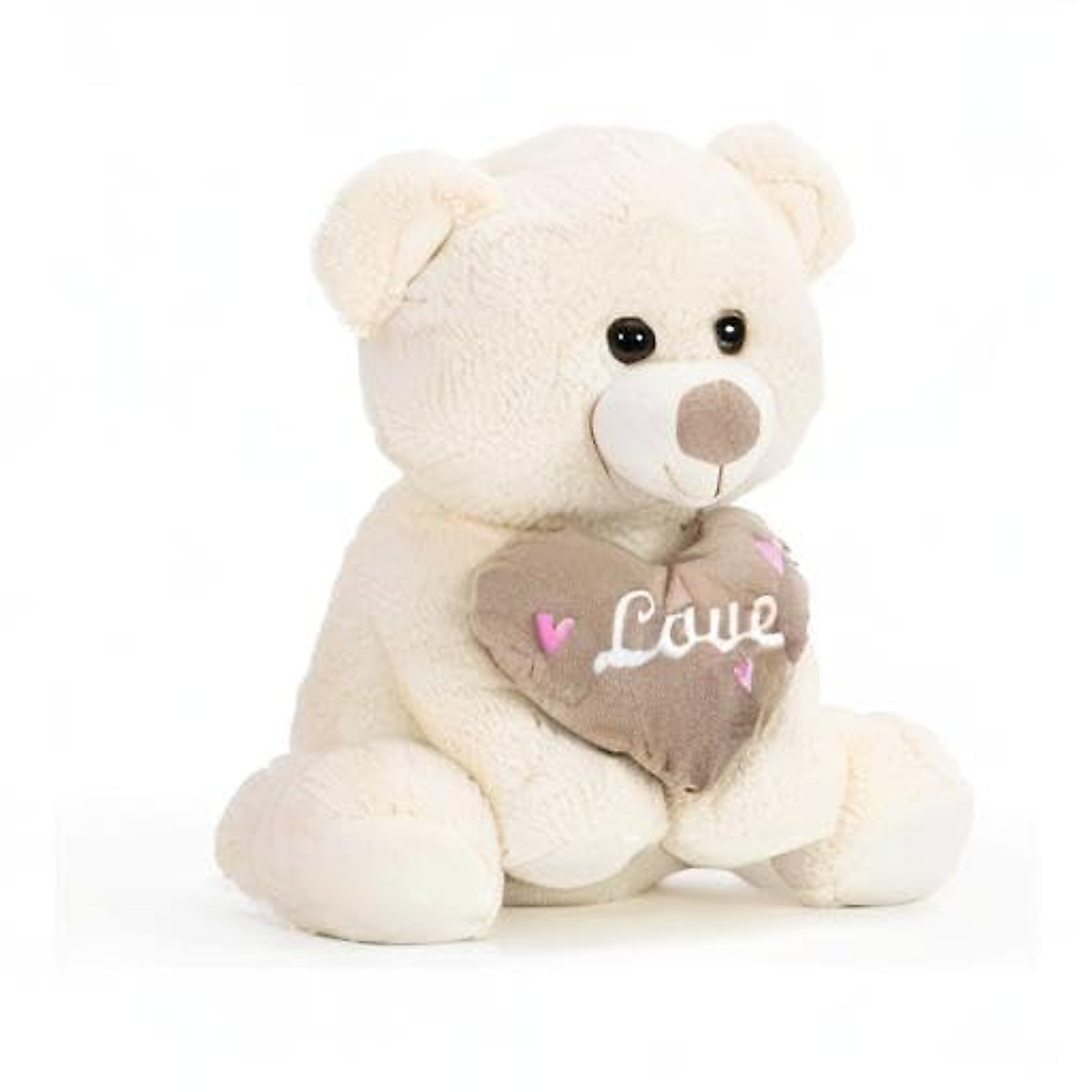MODIFYI Plush Toys, Gift Toy, Huggable Bear Stuffed Animal Toy, Hugging A Heart-Shaped Toy, Soft and Lovely Plush Puppy, Washable, Suitable for Newborns, Toddlers, Kids, Multi, Beige, 9"