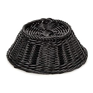 G.E.T. Enterprises Black 9.5" Round Basket, Break Resistant Dishwasher Safe Polypropylene Designer Polyweave Baskets Collection WB-1501-BK (Pack of 1)