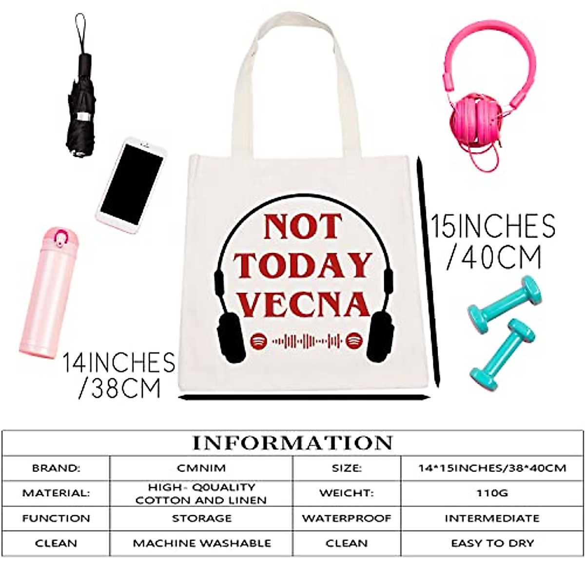 CMNIM ST Season 4 TV Series Inspired Gift Sci Fi Tote Bag Not Today Vecn- Sci Fi Thriller Movie Lover Gift for Fans (Sci Fi Tote Bag)