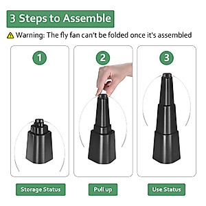 Fretech Fly Fans for Tables 4 Pack - Fly Repellent for Outdoor Indoor Meal - Portable Automatic Picnic Table Food Fly Fans -Fly repellent Fans Spinner for Restaurant, Party, Home