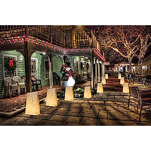 Onene 10 Pcs White Luminary Bags, Candle Bag with Christmas Tree Design, Durable and Reusable Fire-Retardant Cotton Material Paper Lantern Bags for Christmas Holiday Outdoor, New Year Occasion