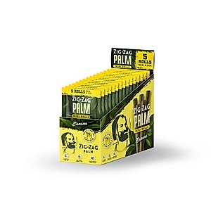 ZIG-ZAG Pre-Rolled Palm Leaf Cones - Mini Size - 15 Packs of 5 (75 Cones) - Natural Palm Leaf & Corn Husk Filter - Fresh with Humidity Control (Banana)