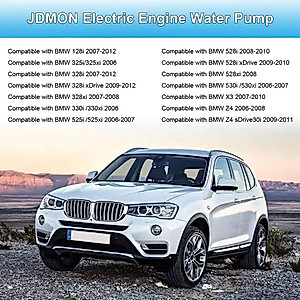 JDMON Compatible with Electric Engine Water Pump BMW Z4 X3 X5 325i 325xi 328i 328xi 525i 525xi 528i 528xi Replace 11517586925,702851208, 11517563183, 11510392553