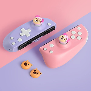 PowerLead Thumb Stick Grip Caps 4PCS for Nintendo Switch, Silicone Joystick Cover Accessories for Nintendo Switch Lite, Cute Animal Theme Gifts for Women Men Kids, Joystick Caps for Switch Controller