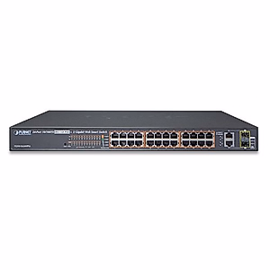 FGSW-2624HPS 24-Port 10/100TX 802.3at PoE + 2-Port Gigabit TP/SFP Combo Web Smart Ethernet Switch / 220W PoE Budget
