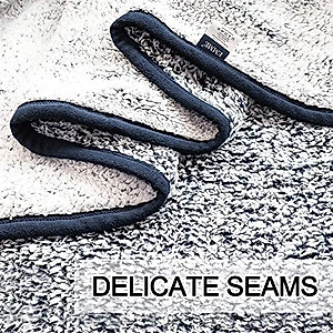 EMME Fuzzy Fleece Throw Blanket 50"x60" Throw Size Ultra Soft Warm Sherpa Blanket Microfiber Cozy Blanket for Couch Sofa Lightweight Fuzzy Thick Reversible Couch Blanket (Navy, 50"x60")