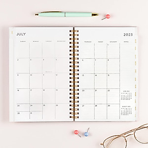 Ashley G for Blue Sky 2023-2024 Academic Year Weekly and Monthly Planner, 5" x 8", Flexible Cover, Wirebound, Multi Color Smoke (133682-A24)