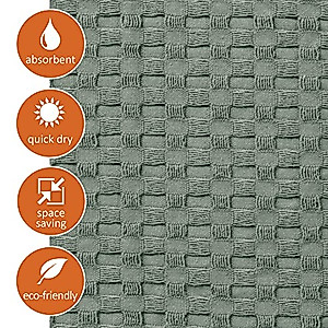 GILDEN TREE Waffle Hand Towels for Bathroom Quick Drying Lint Free Thin, Modern Style (Sage Grey)