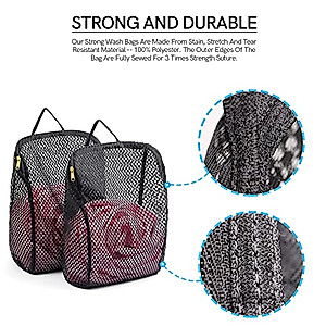 COMLIFE Set of 2 Delicates Honeycomb Mesh Laundry Bag，Use YKK Zipper，with Handle, Extra Large Opening, Baby Products, Face Cleansing Pads,Socks, Fine Knitwear Mesh Wash Bags（Black）