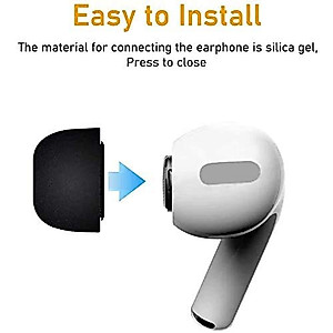 CANOPUS Memory Foam Replacement Earbud Tips, Compatible with AirPods Pro to Avoid Falling Off, 3 Pairs (Small, Medium, Large), Black