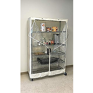 Formosa Covers Storage Shelving Unit Cover, fits Racks 36" Wx18 Dx72 H one Side See Through PVC, Off-White Color, Cover Only
