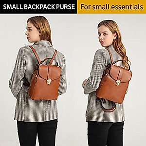 ROFOZZI Layla Small Backpack Purse for Women - 11-inch Tablet Backpack - Top Handle 3-Compartment Fashion Backpack - Water-Resistant Easy to Care Vegan Leather Bag Pack - Gift for Birthday, Christmas